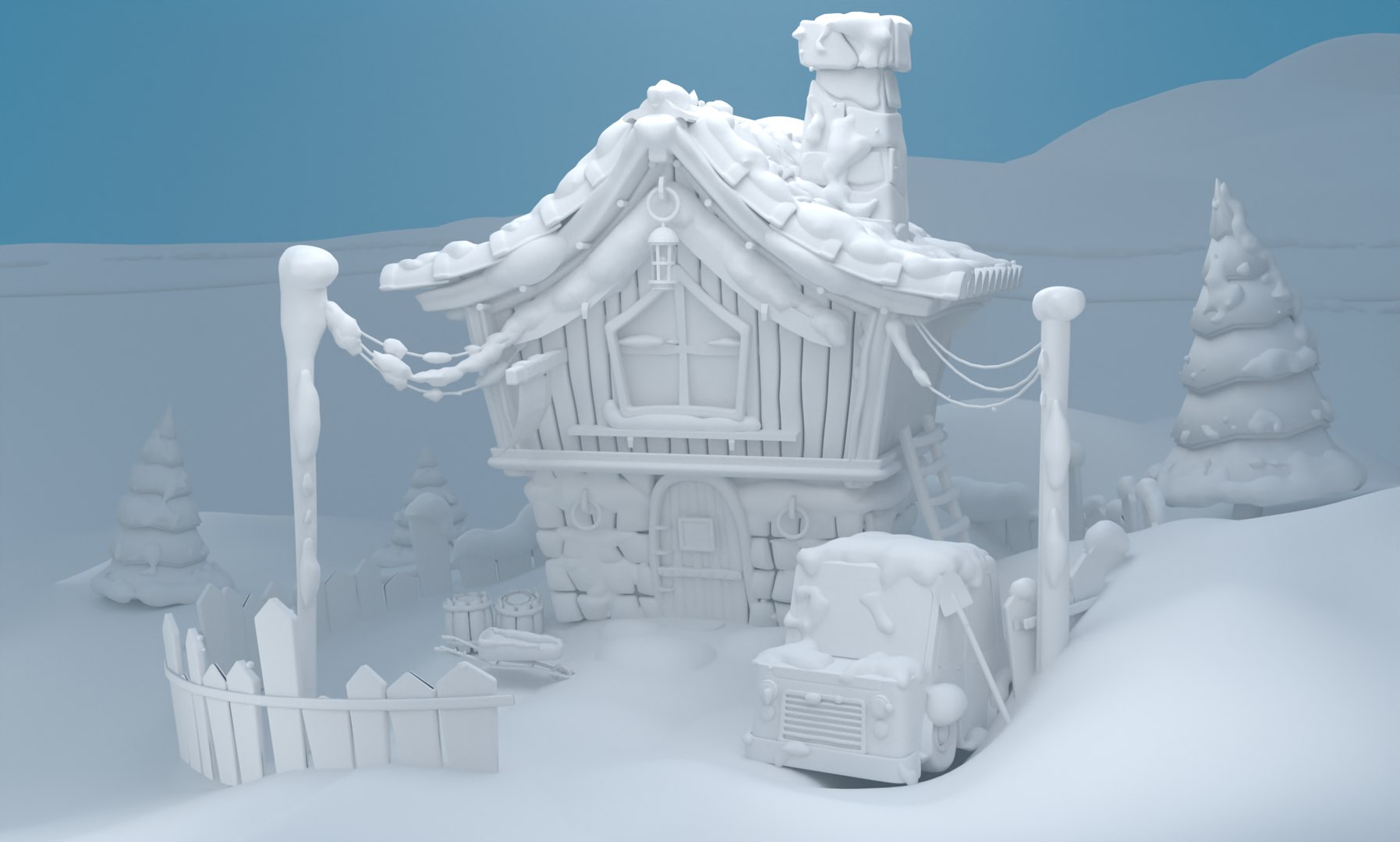 3D Winter House - TurboSquid 1501985
