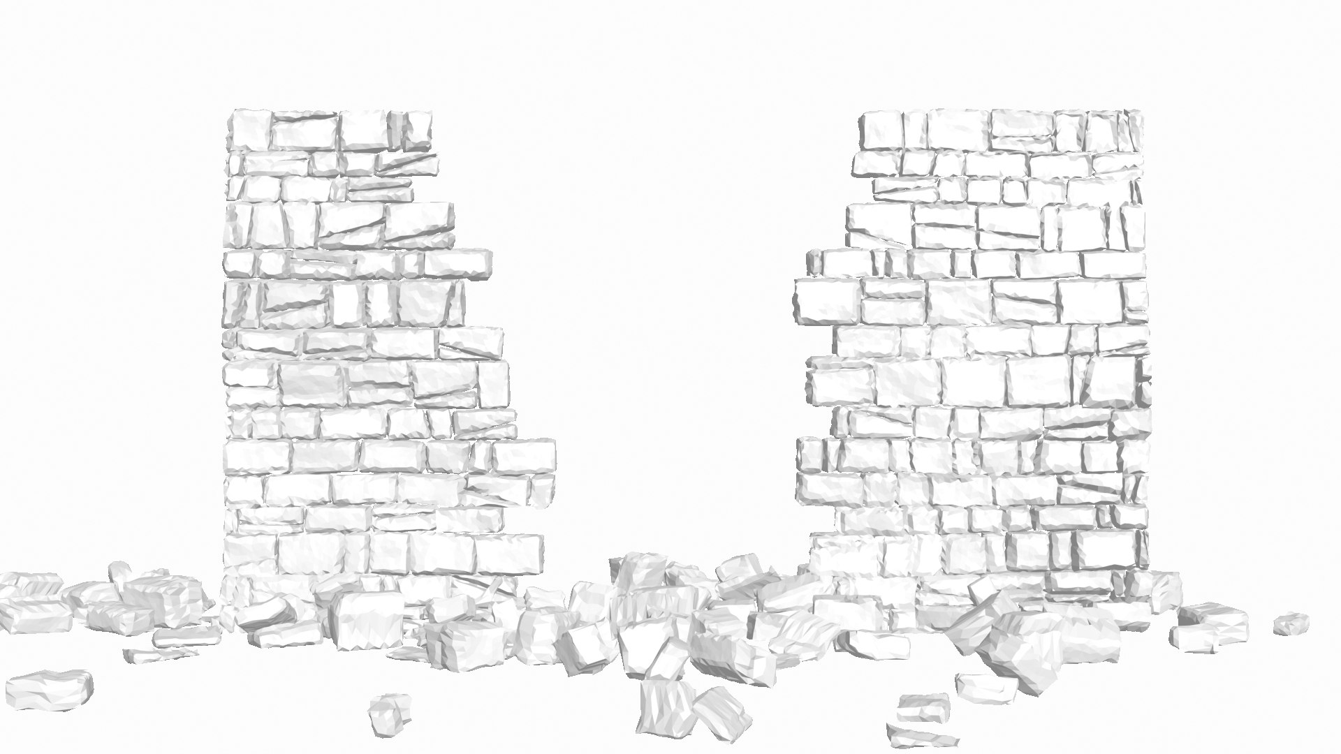 Realistic Stone Wall Collapse 3D - TurboSquid 1700934