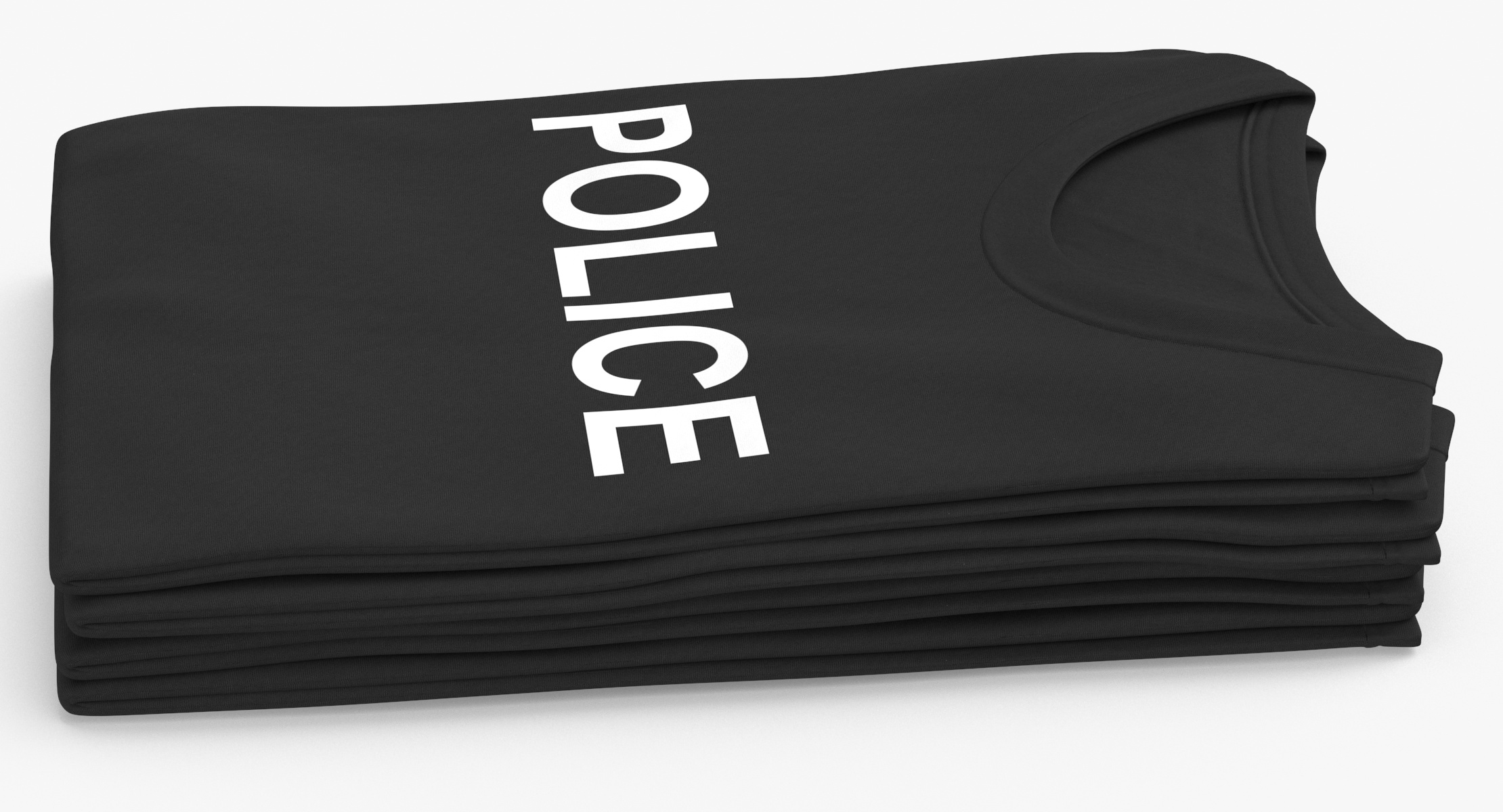 Female Crew Neck Folded Stacked Black Police 02 3D model - TurboSquid ...
