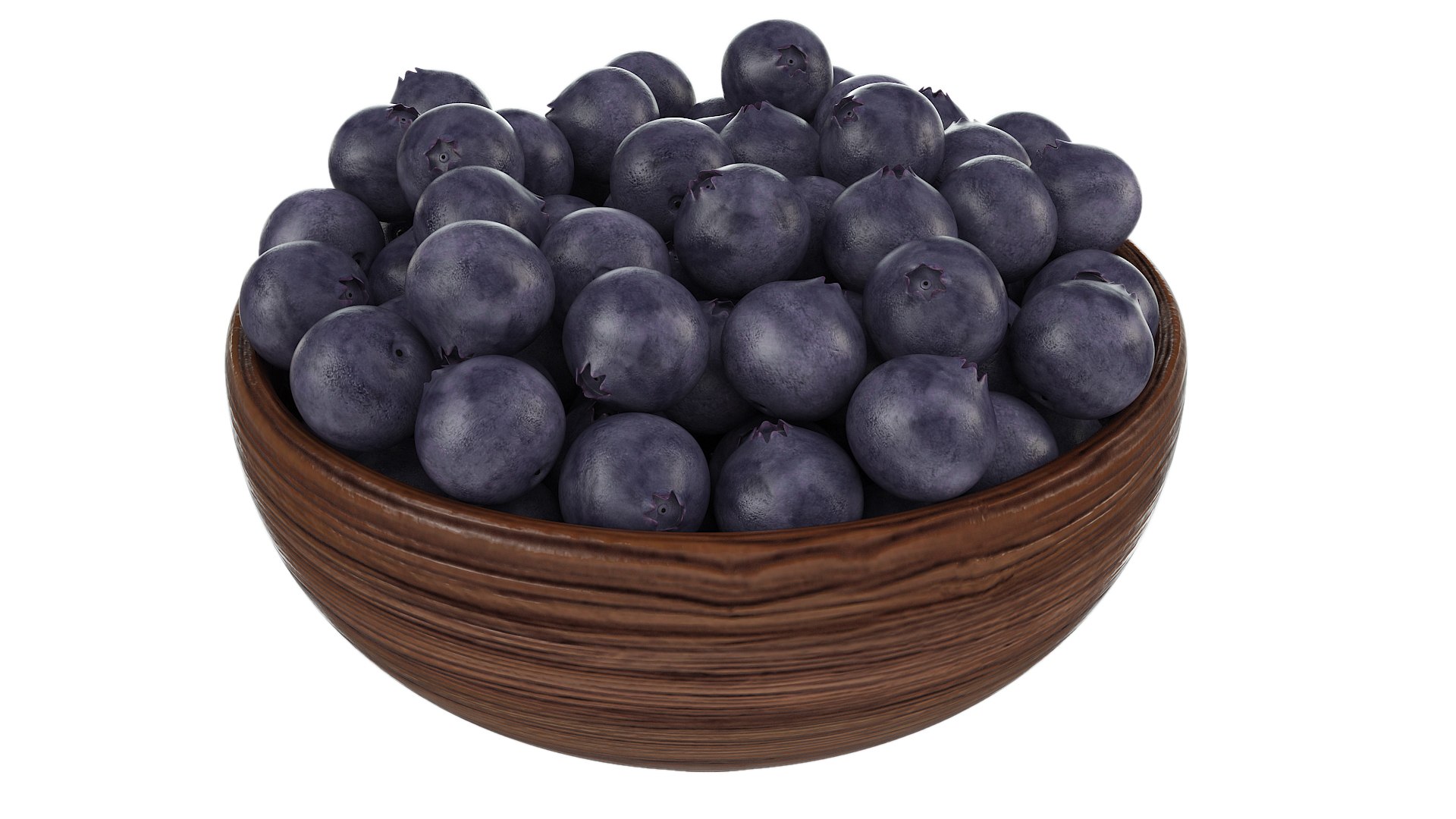 3D Model Blueberry Wooden Bowl - TurboSquid 1986496