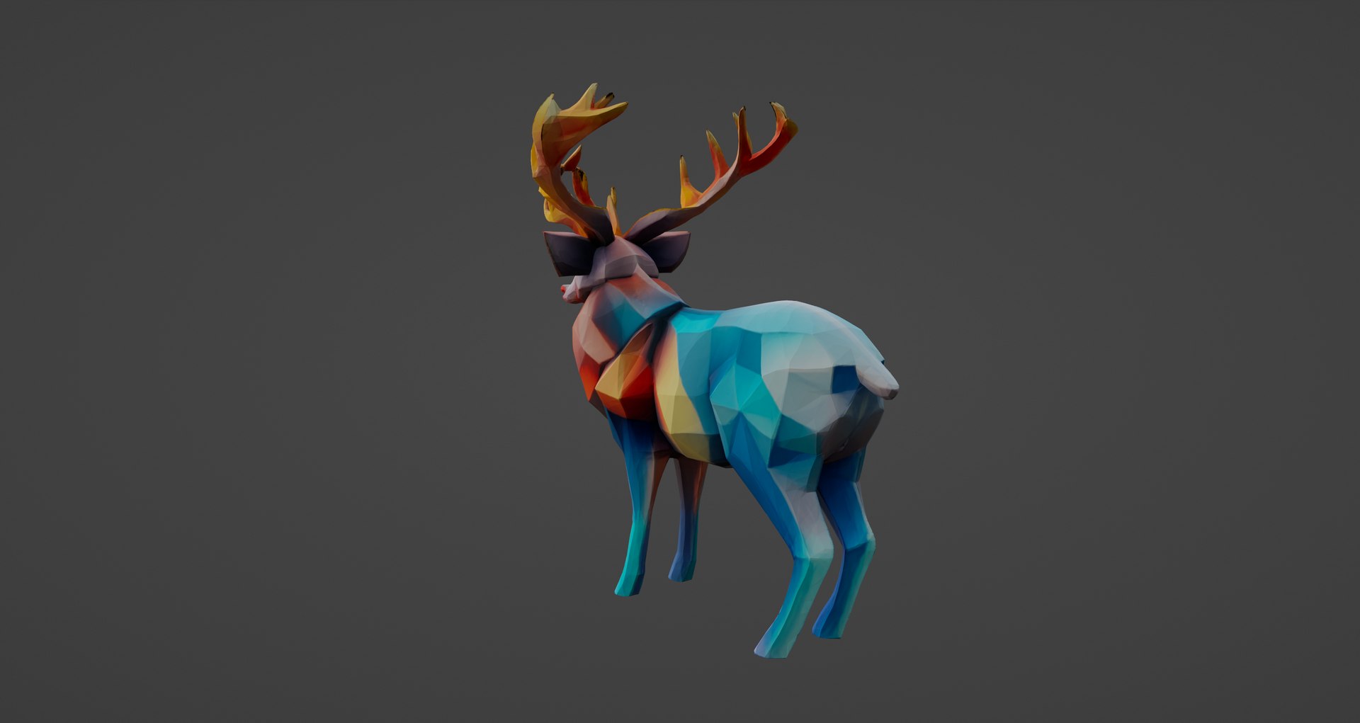 3D Model Low-Poly Multicolored Stag - TurboSquid 2337935