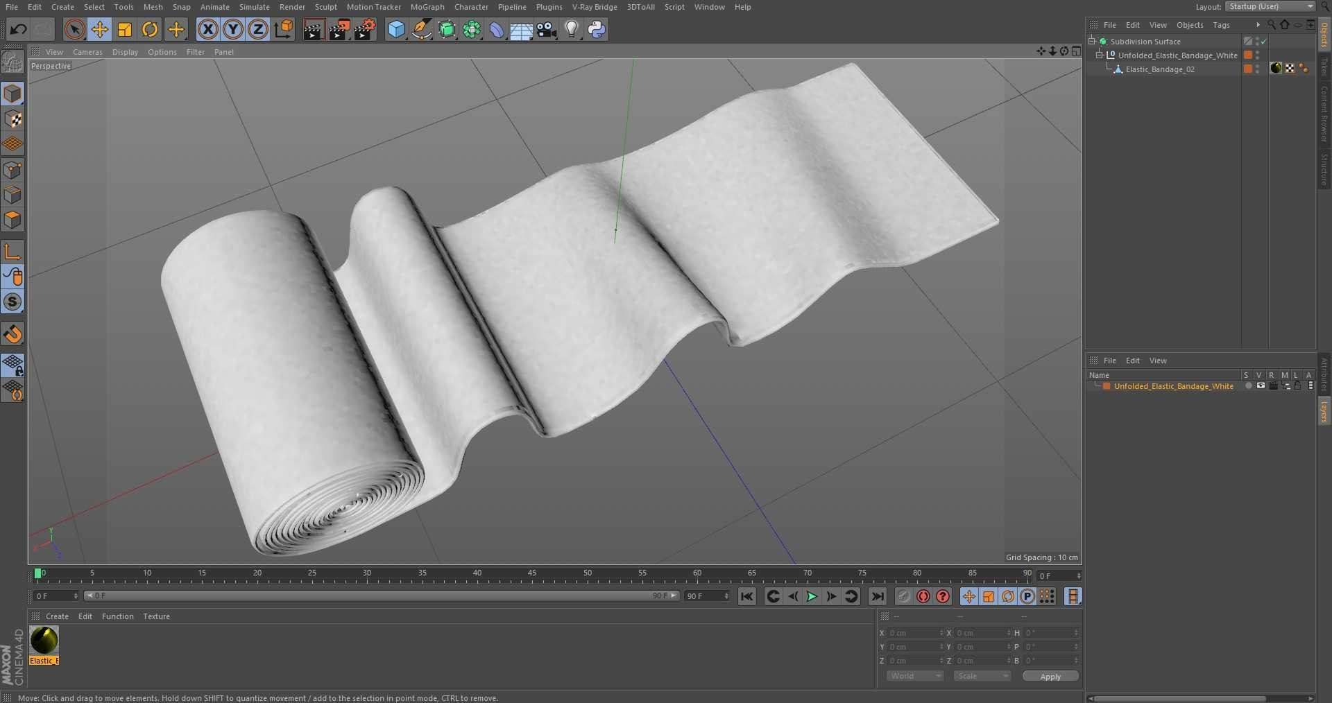 Unfolded Elastic Bandage White 3D Model - TurboSquid 2239680