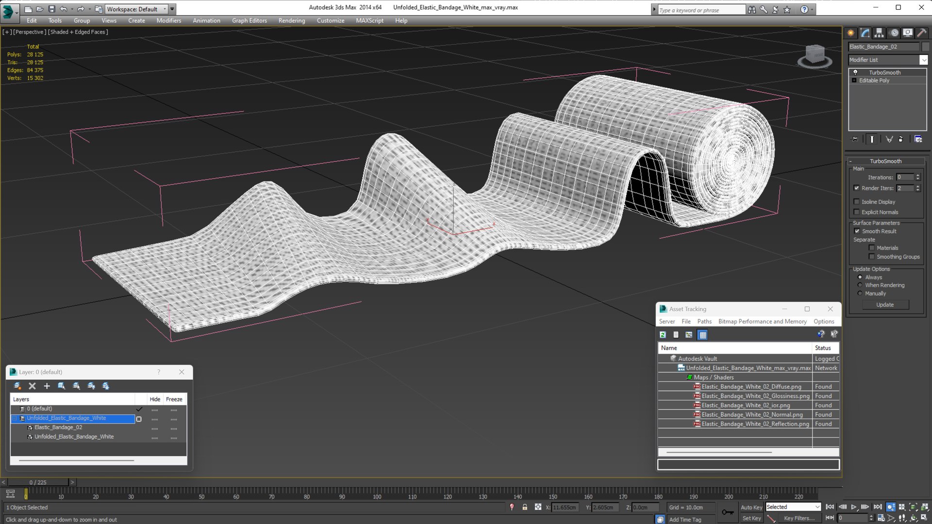 Unfolded Elastic Bandage White 3D Model - TurboSquid 2239680