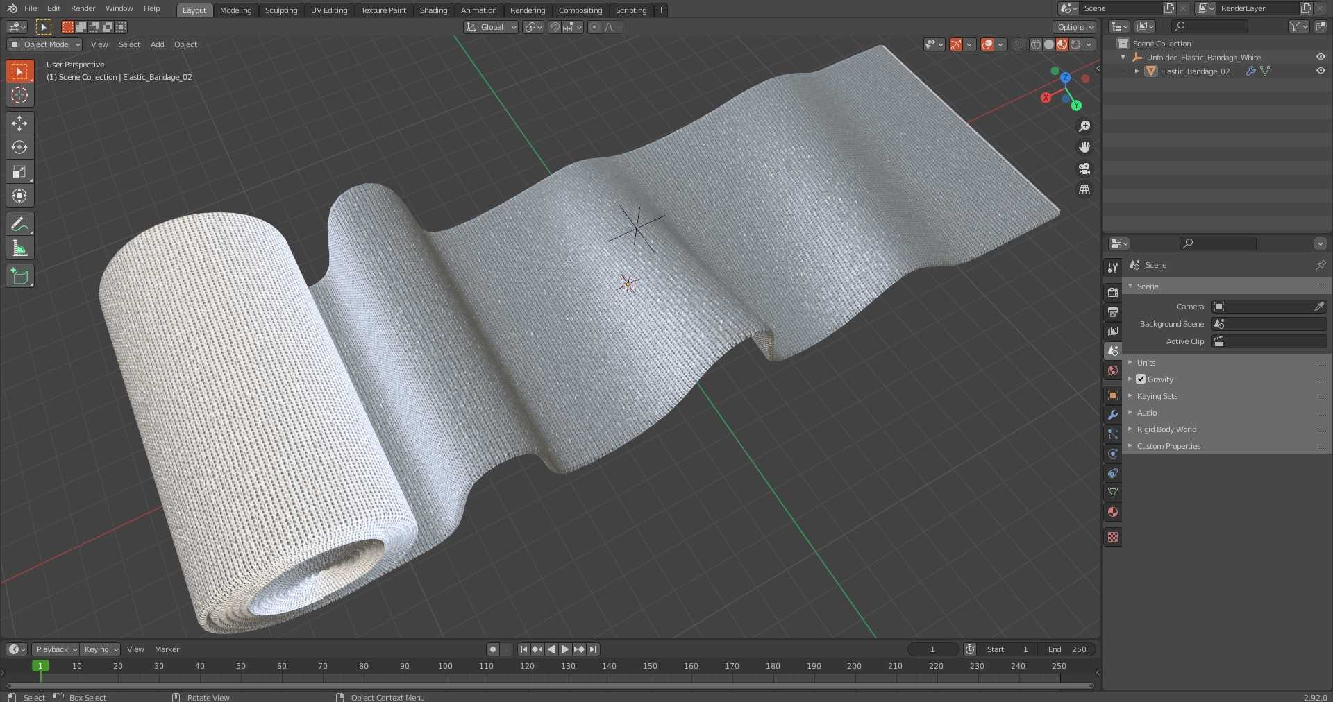 Unfolded Elastic Bandage White 3D Model - TurboSquid 2239680