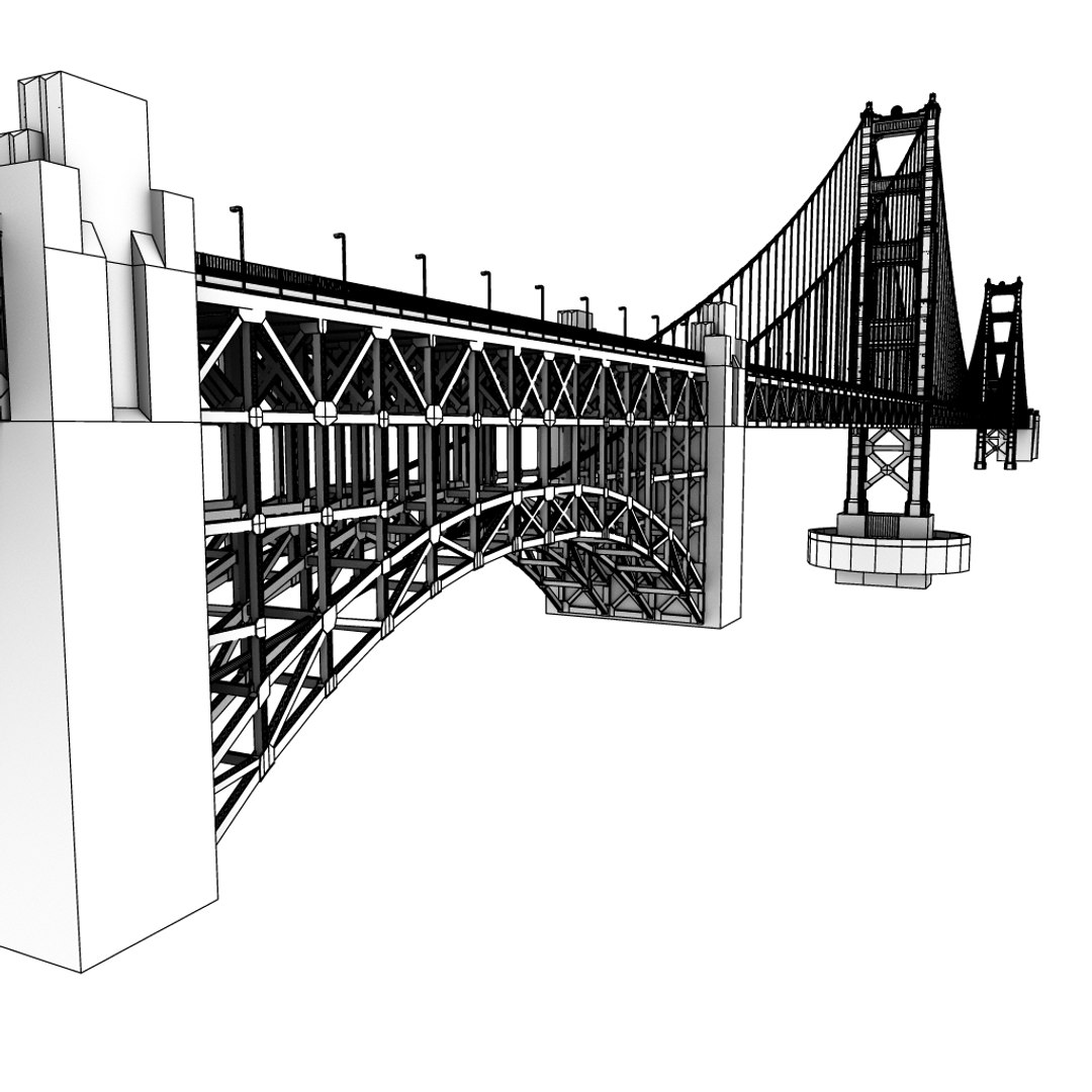 3D Golden Gate Bridge Model - TurboSquid 1465786
