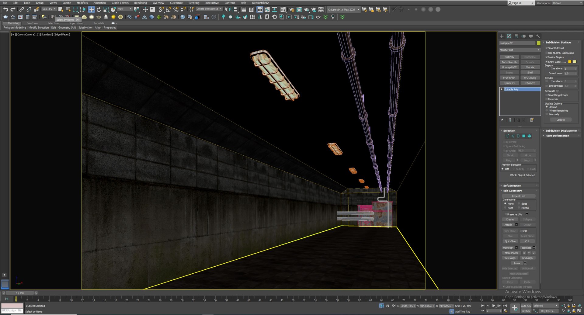 Low Poly Old Dark Underground Corridor 01 3D - TurboSquid 2102332