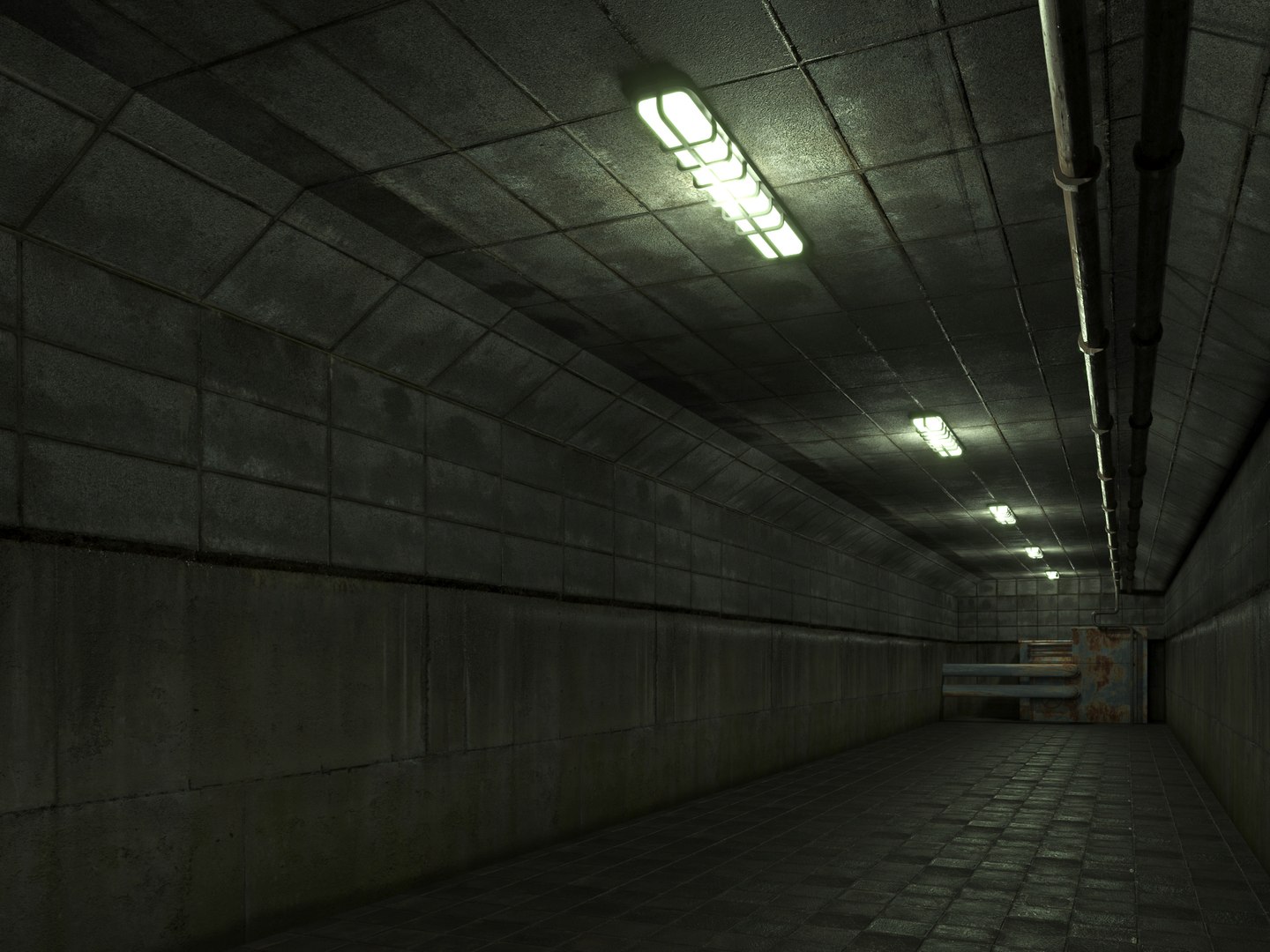 Low Poly Old Dark Underground Corridor 01 3D - TurboSquid 2102332