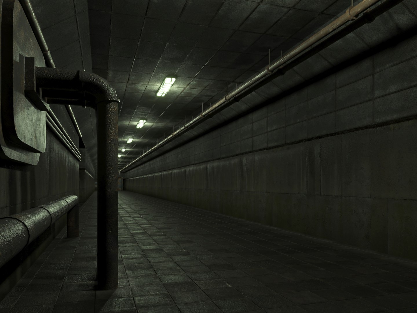 Low Poly Old Dark Underground Corridor 01 3D - TurboSquid 2102332