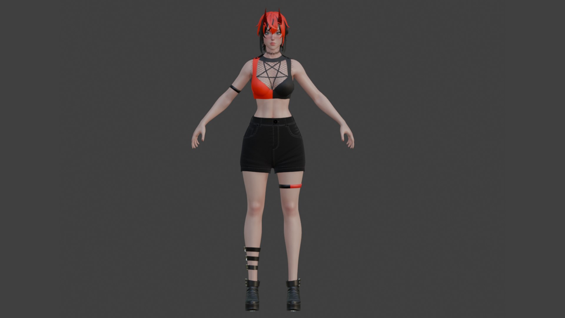 Goth Girl 3D - TurboSquid 2392489