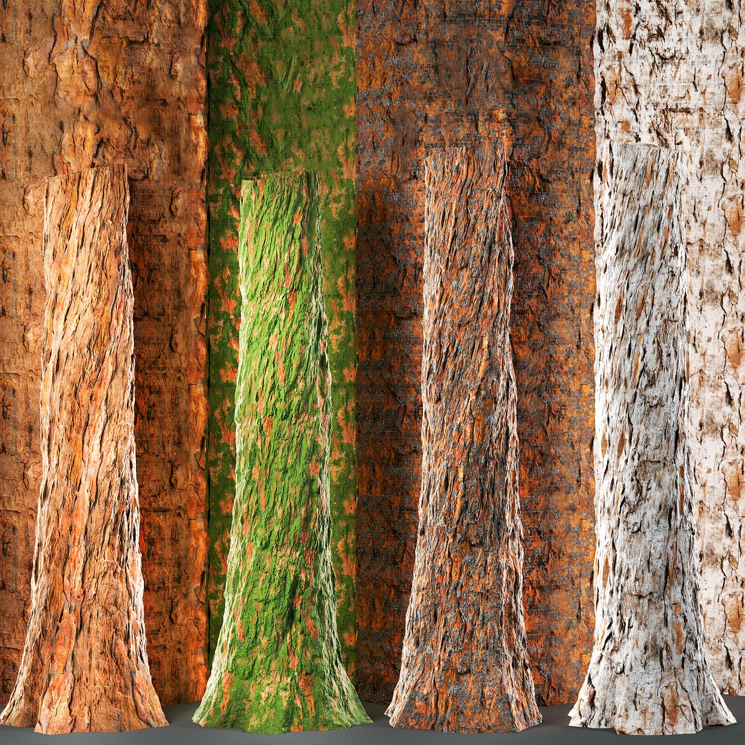 3D Tree Bark Vol 3 - 4K PBR Tileable 4 Variations Model - TurboSquid ...
