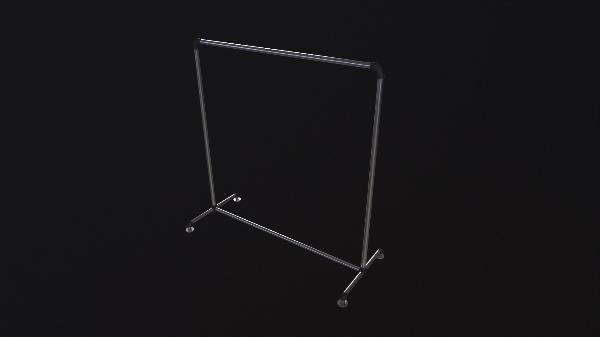 Single Bar Clothing Rack 3D Model - TurboSquid 2163594