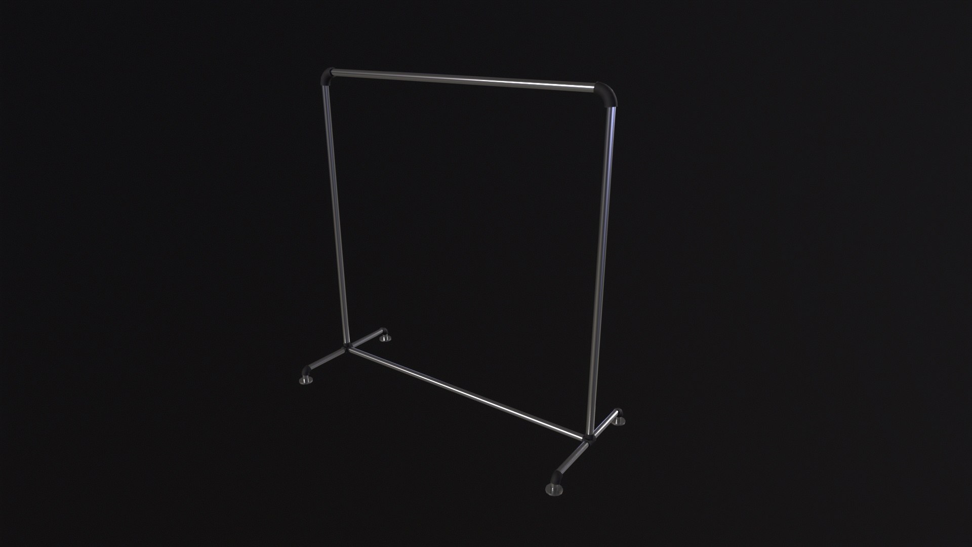 Single Bar Clothing Rack 3D Model - TurboSquid 2163594