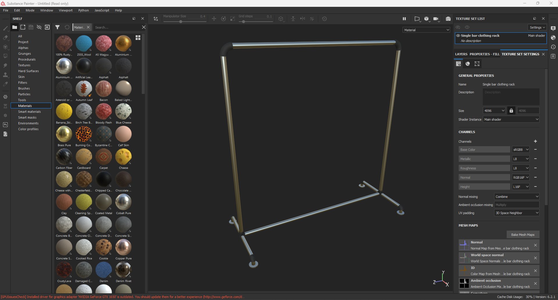 Single Bar Clothing Rack 3D Model - TurboSquid 2163594