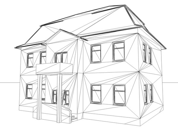 3d simple house model