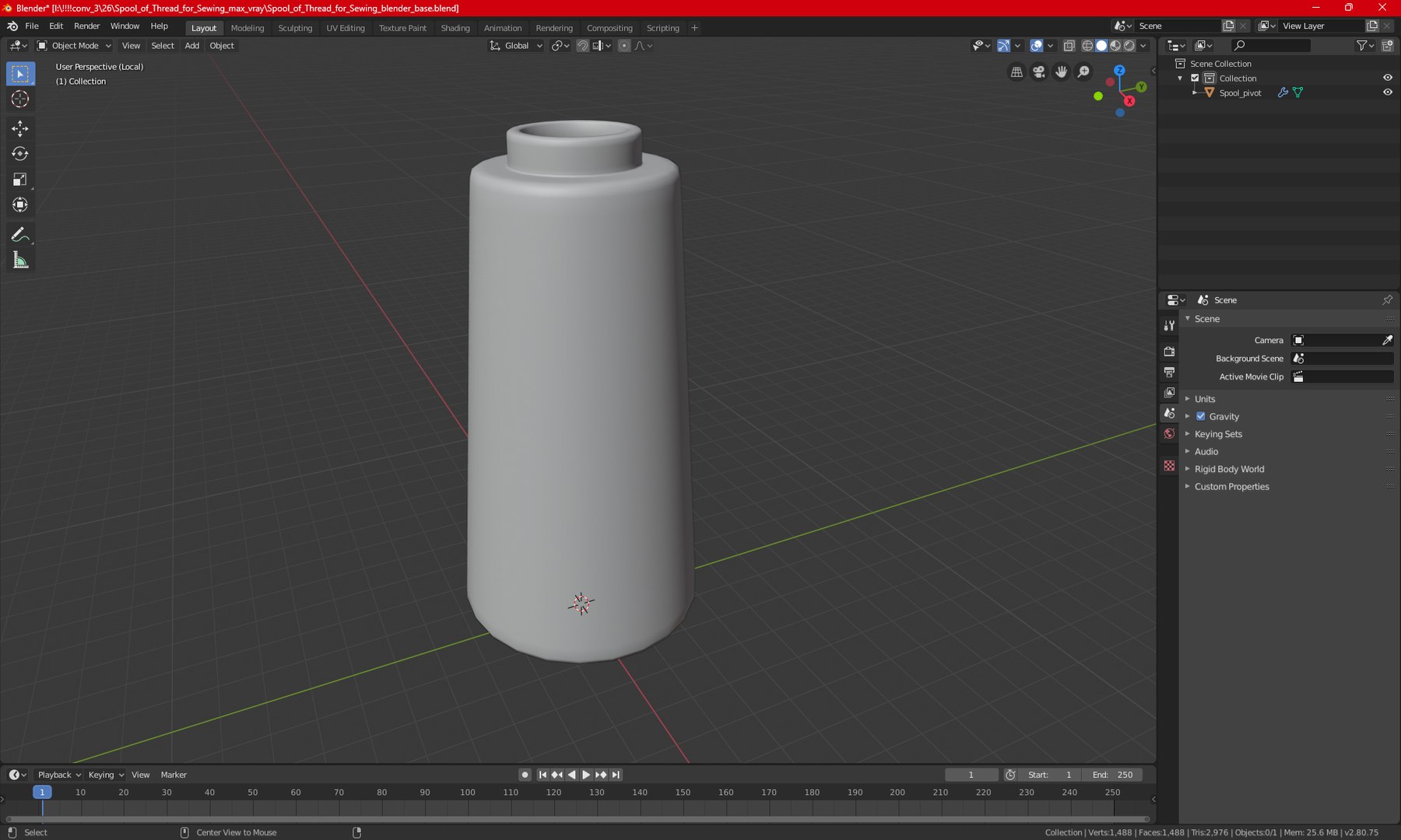 3D Model Spool Of Thread For Sewing - TurboSquid 2098112