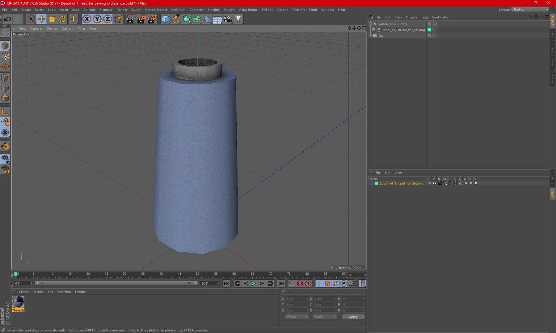 3D Model Spool Of Thread For Sewing - TurboSquid 2098112