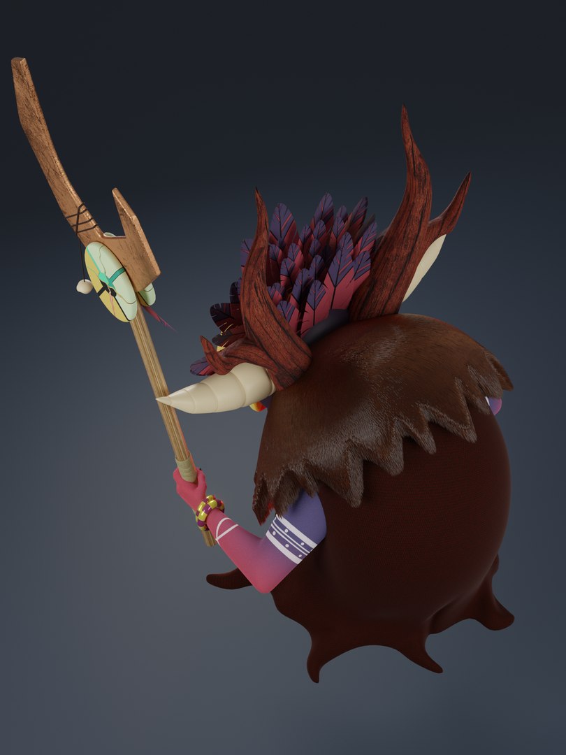 3D Model Shaman The Firemaker Character PBR Low-poly Low-poly 3D Model ...