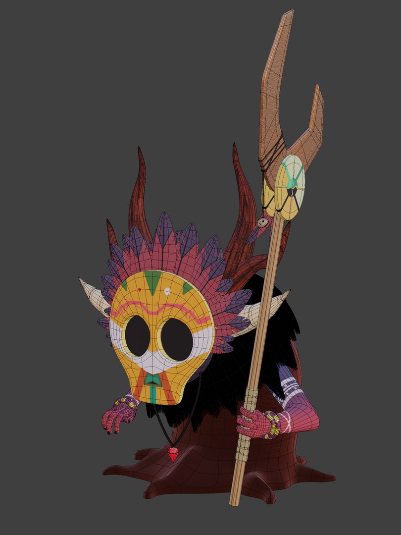 3D model Shaman the Firemaker character PBR low-poly Low-poly 3D model ...