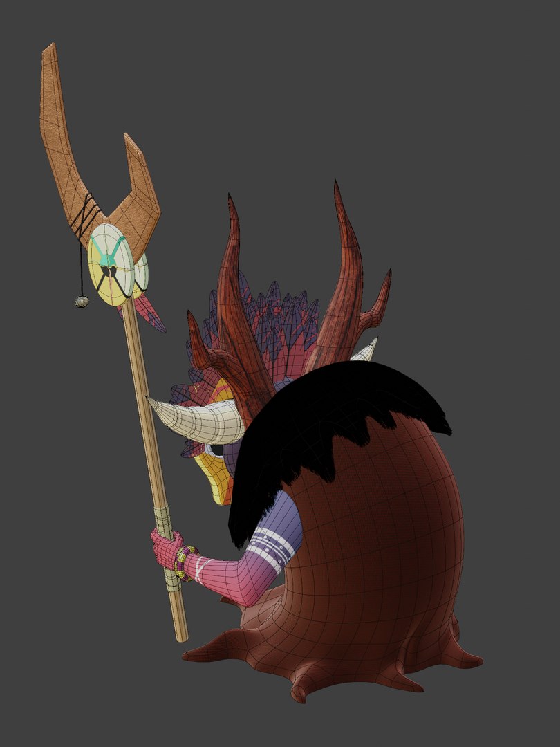 3D model Shaman the Firemaker character PBR low-poly Low-poly 3D model ...