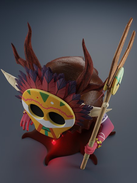 3D model Shaman the Firemaker character PBR low-poly Low-poly 3D model ...