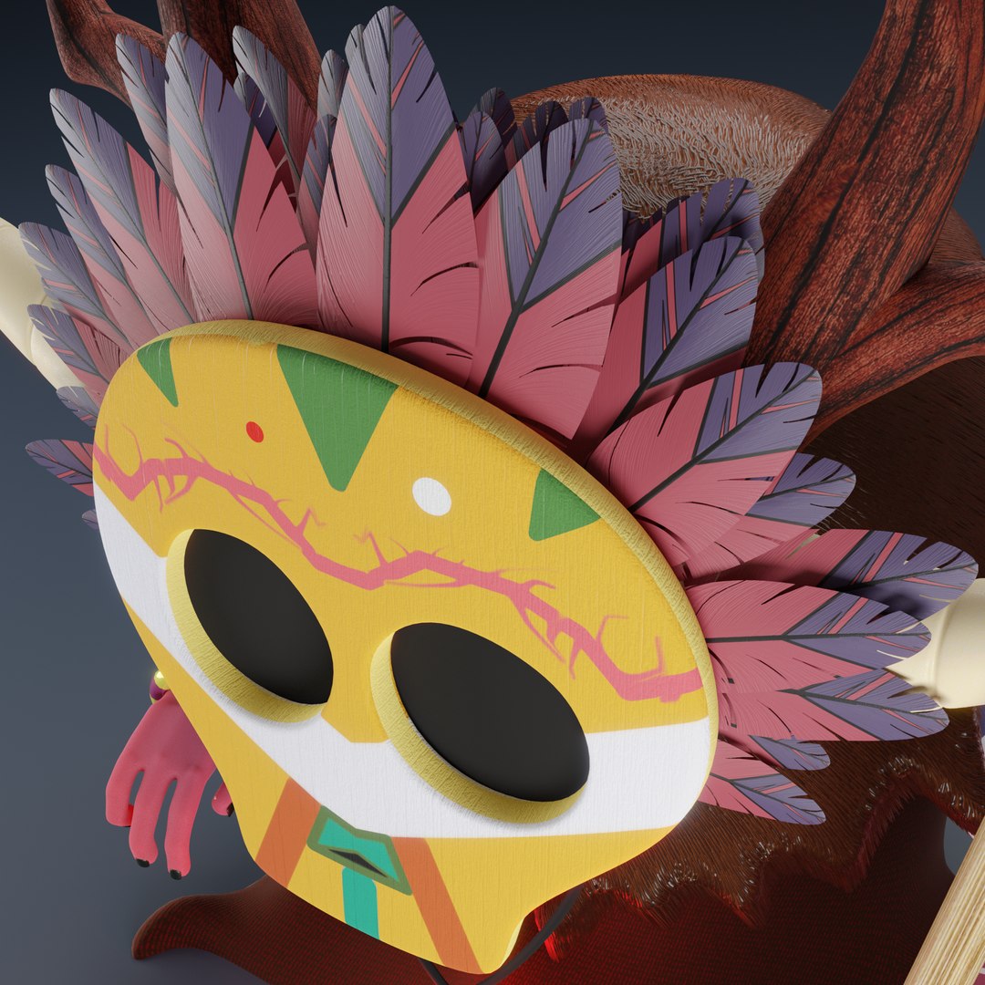 3D Model Shaman The Firemaker Character PBR Low-poly Low-poly 3D Model ...