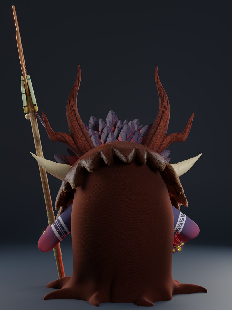 3D Model Shaman The Firemaker Character PBR Low-poly Low-poly 3D Model ...