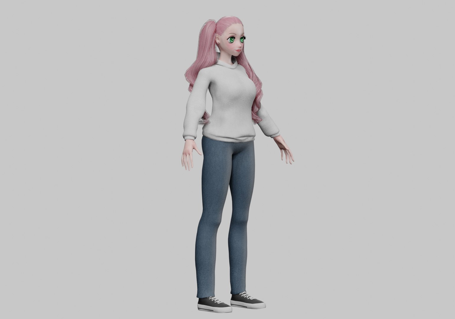 Anime Basic Girl V37354 3D - TurboSquid 2269149