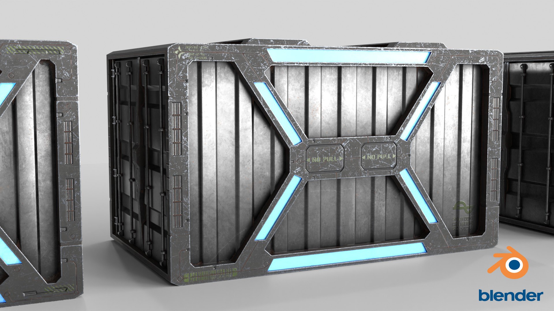 3D Sci-fi Container set of 3 v1 - TurboSquid 2111736