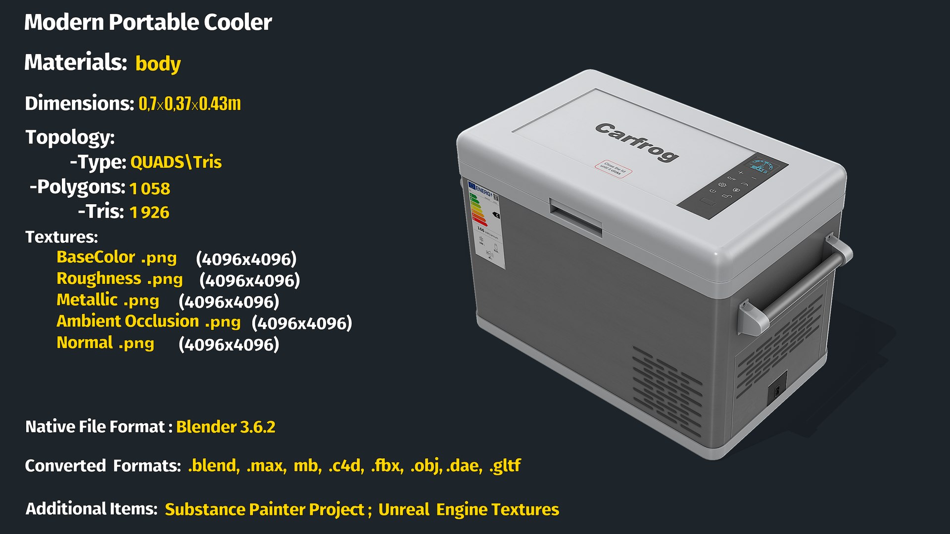 3D Modern Portable Cooler Model - TurboSquid 2133514