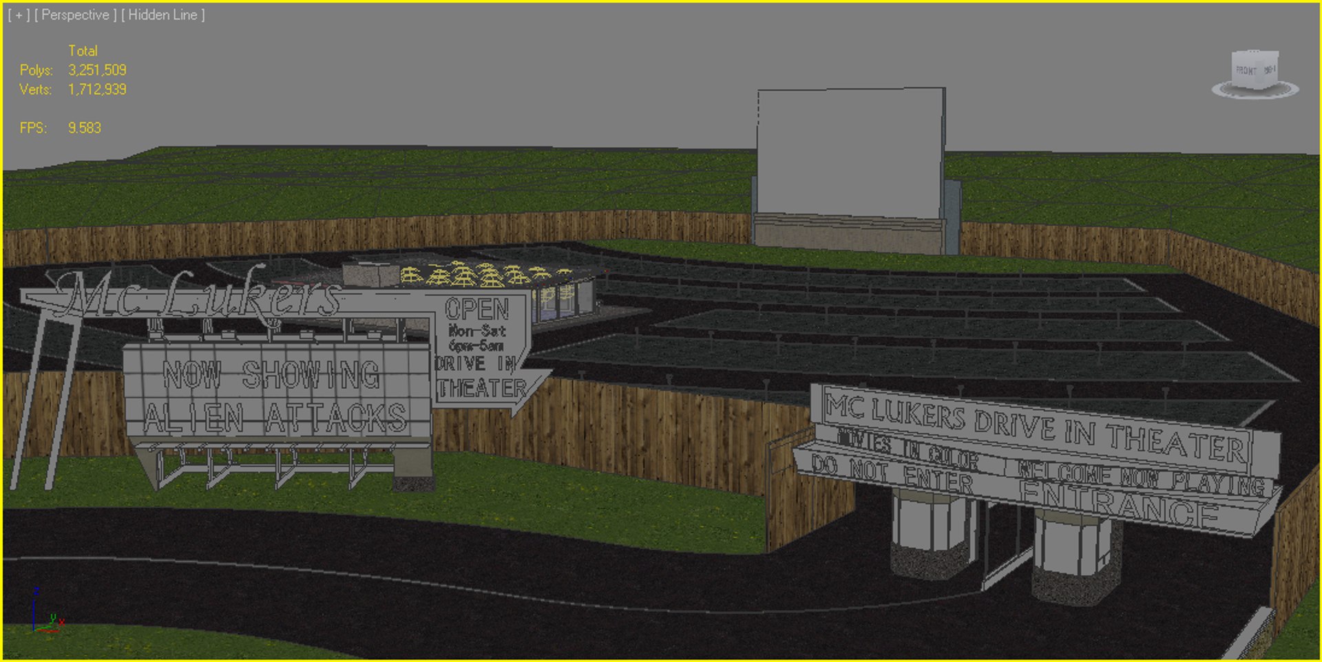 3d Model Classic Drive-in Theater