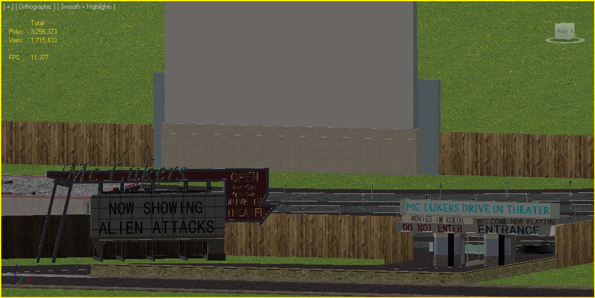 3d Model Classic Drive-in Theater