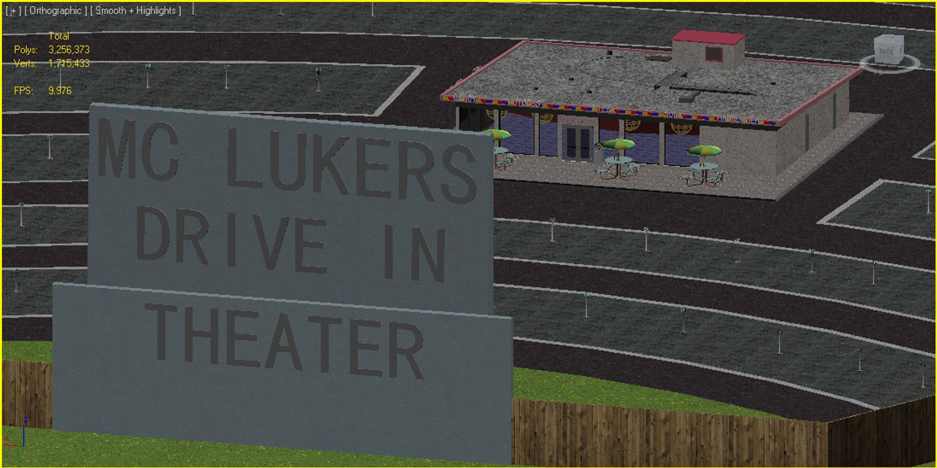 3d Model Classic Drive-in Theater