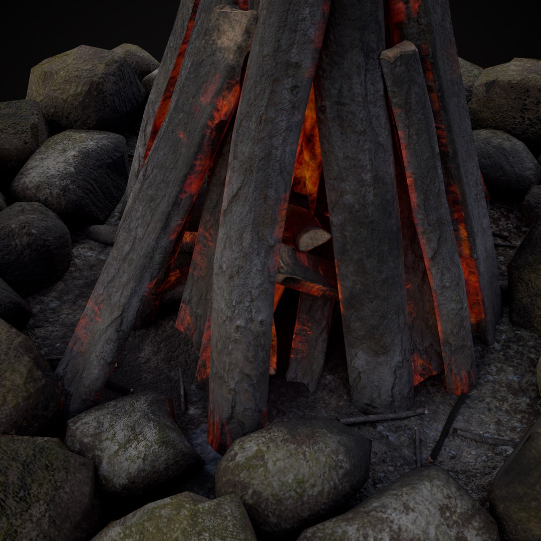 3D Round Campfire and Cauldron - TurboSquid 1974277