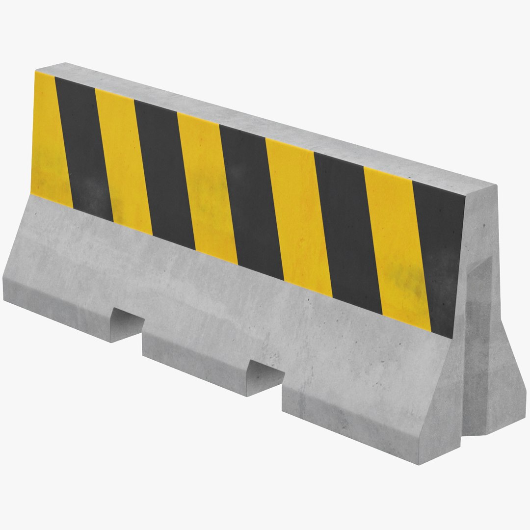 3D Concrete Traffic Barrier 01 - TurboSquid 2069824