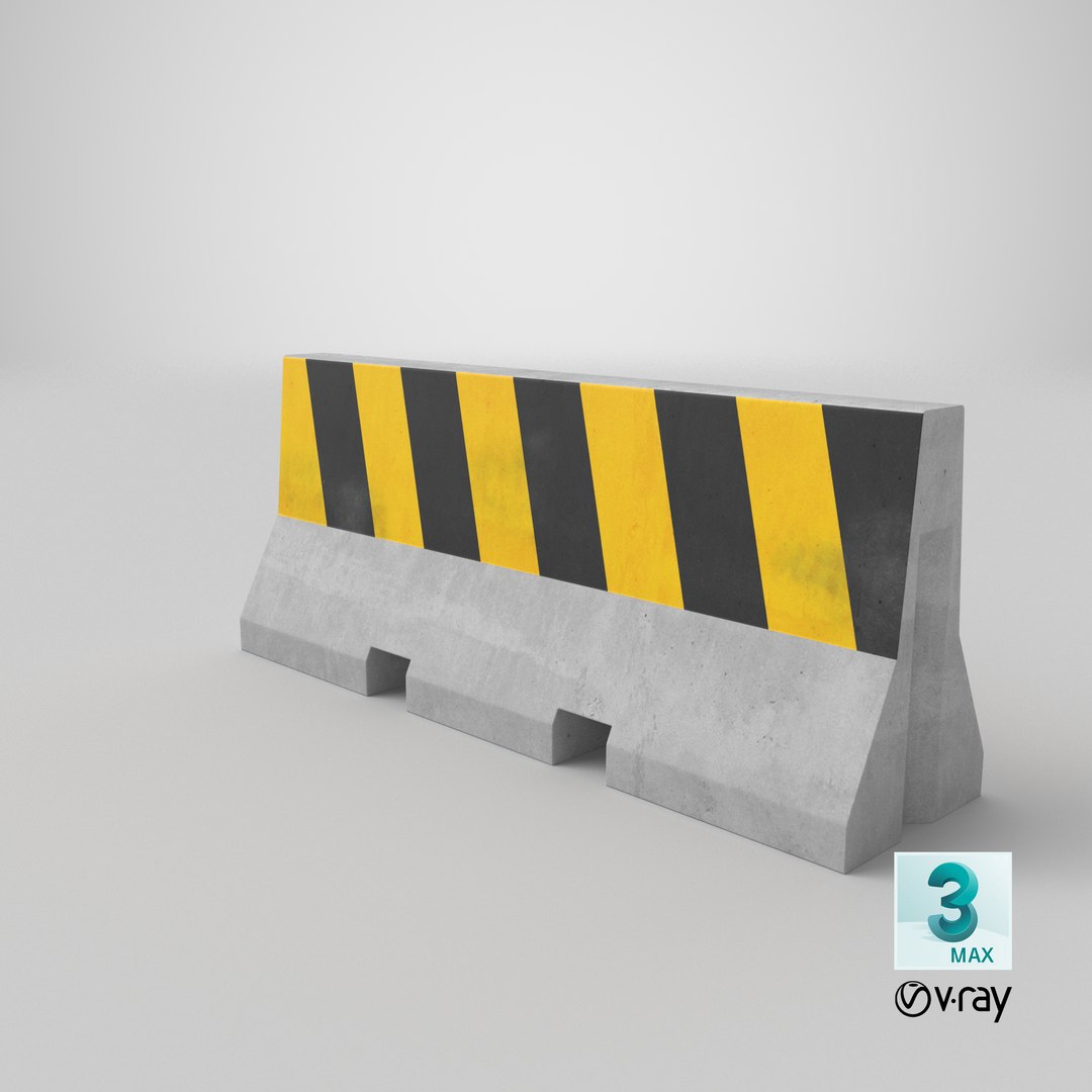 3D Concrete Traffic Barrier 01 - TurboSquid 2069824