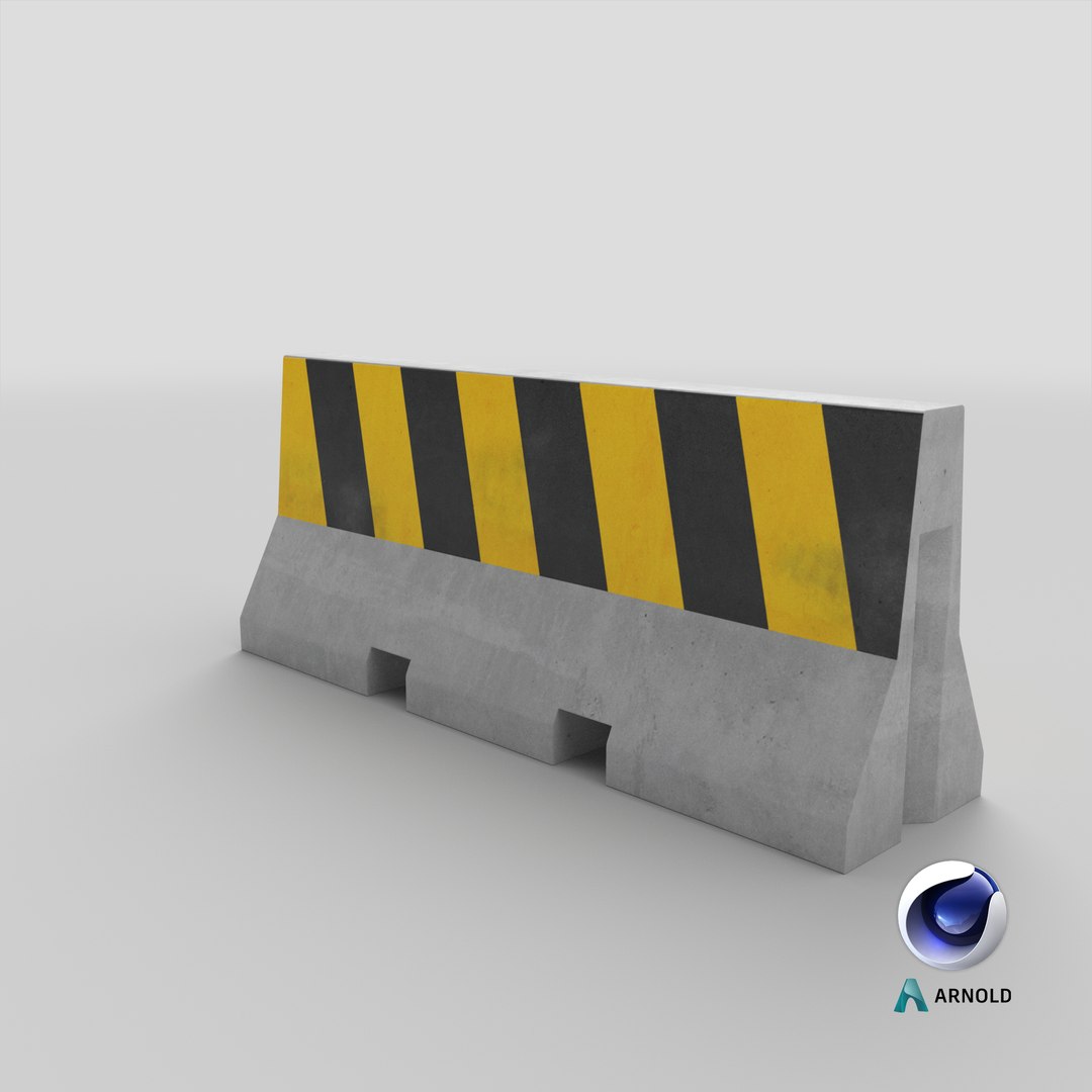 3D Concrete Traffic Barrier 01 - TurboSquid 2069824