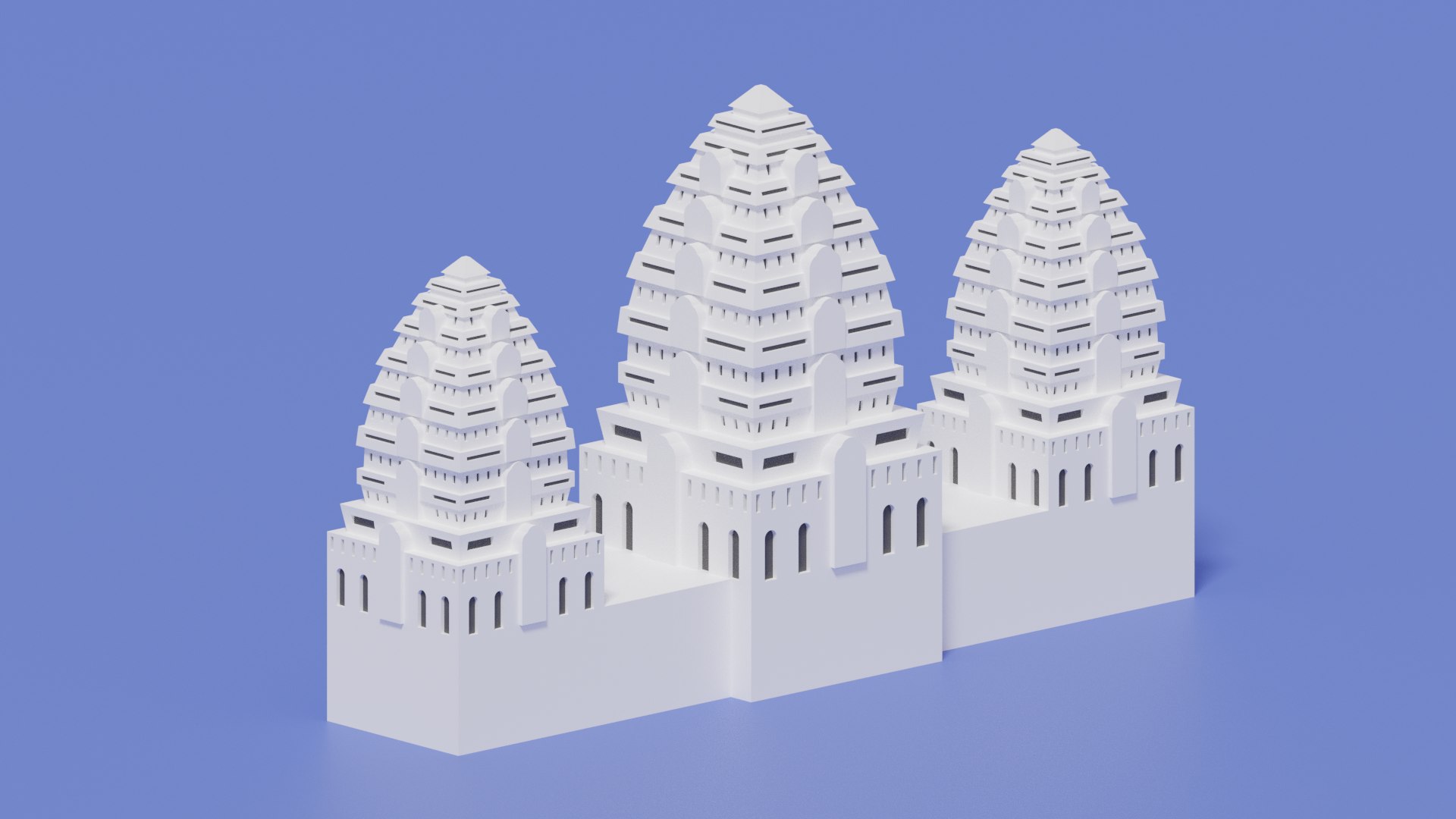 Cartoon Angkor Wat 3D Model - TurboSquid 2349898