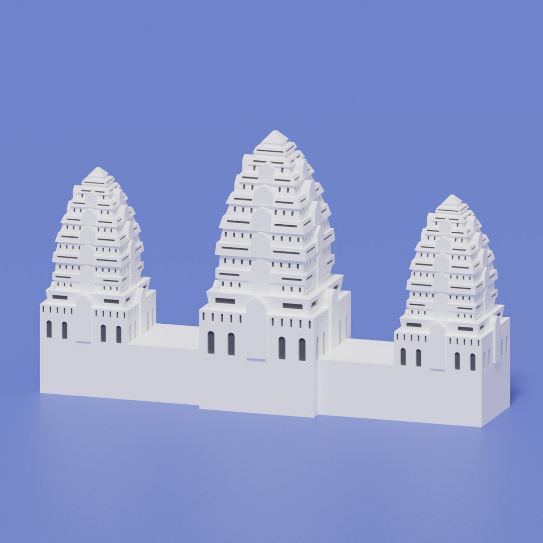 Cartoon Angkor Wat 3D Model - TurboSquid 2349898