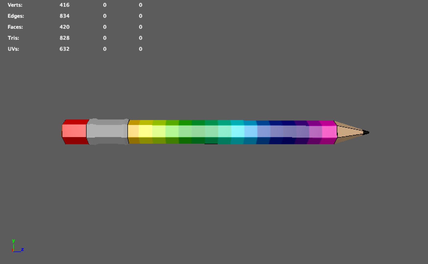 rainbow pencil 3d obj