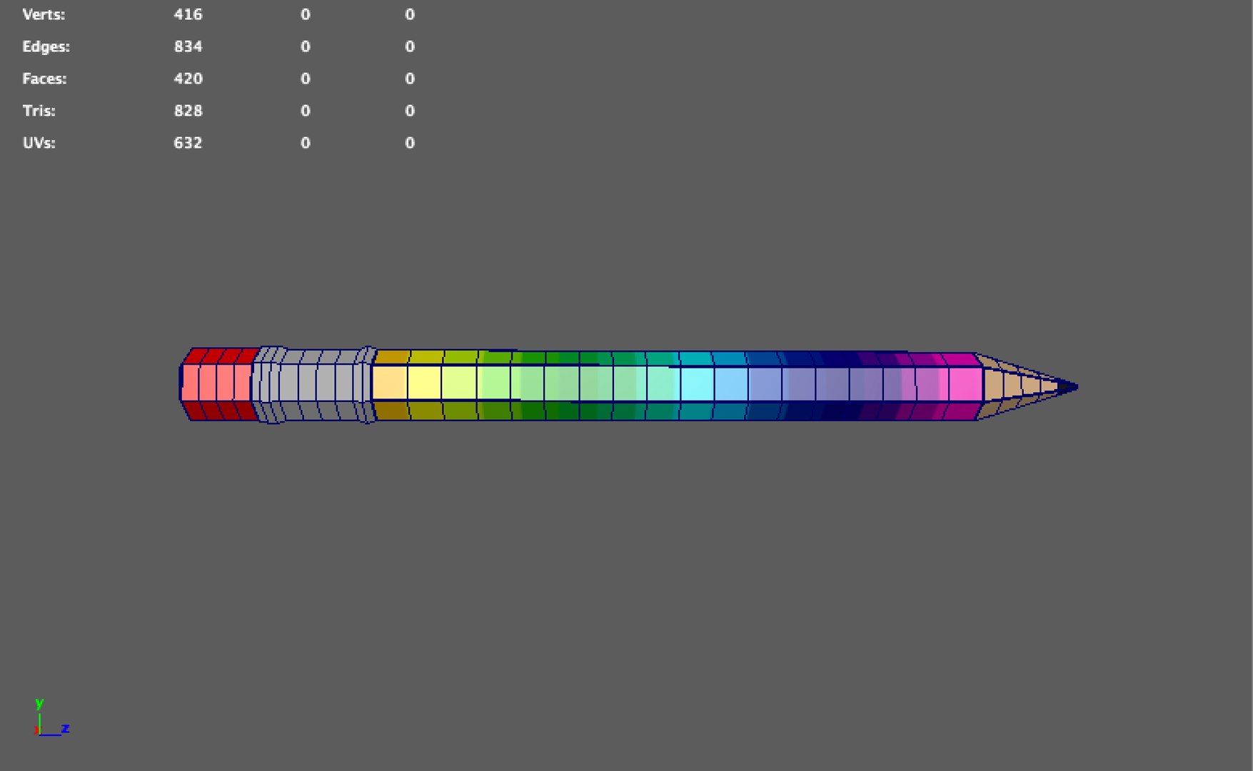 rainbow pencil 3d obj