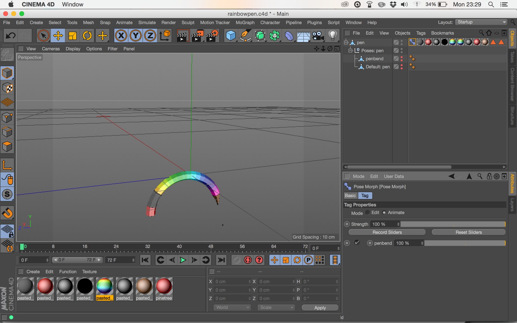 rainbow pencil 3d obj