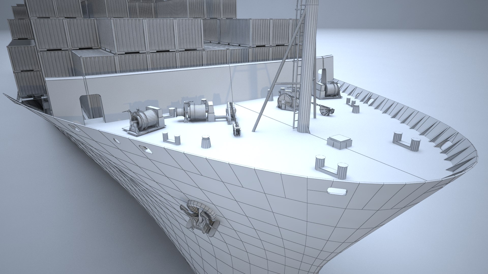 Container Ship Cargo 3300teu 3d Model