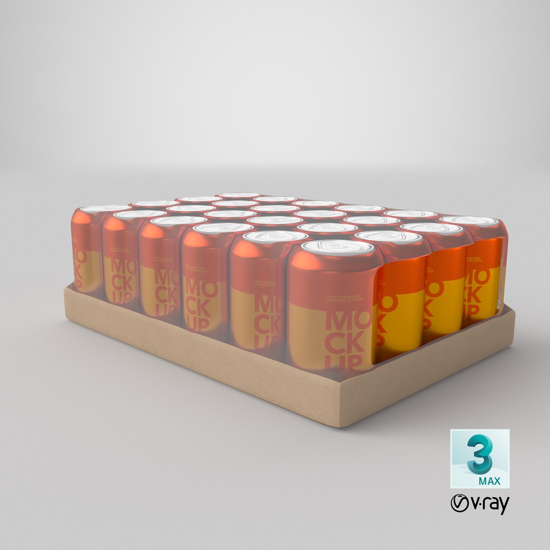 Orange Soda Can Pack of 24 model - TurboSquid 2095802