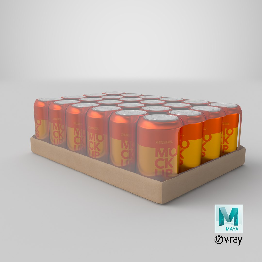 Orange Soda Can Pack Of 24 Model - TurboSquid 2095802