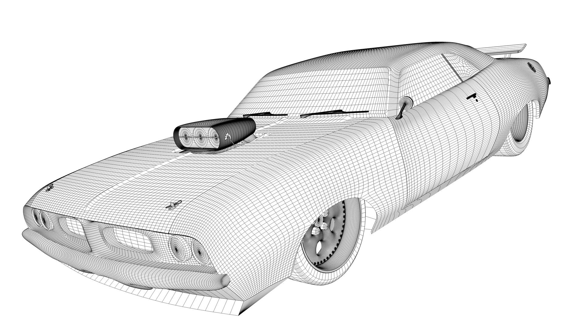 Classic Drag Car 3d Model