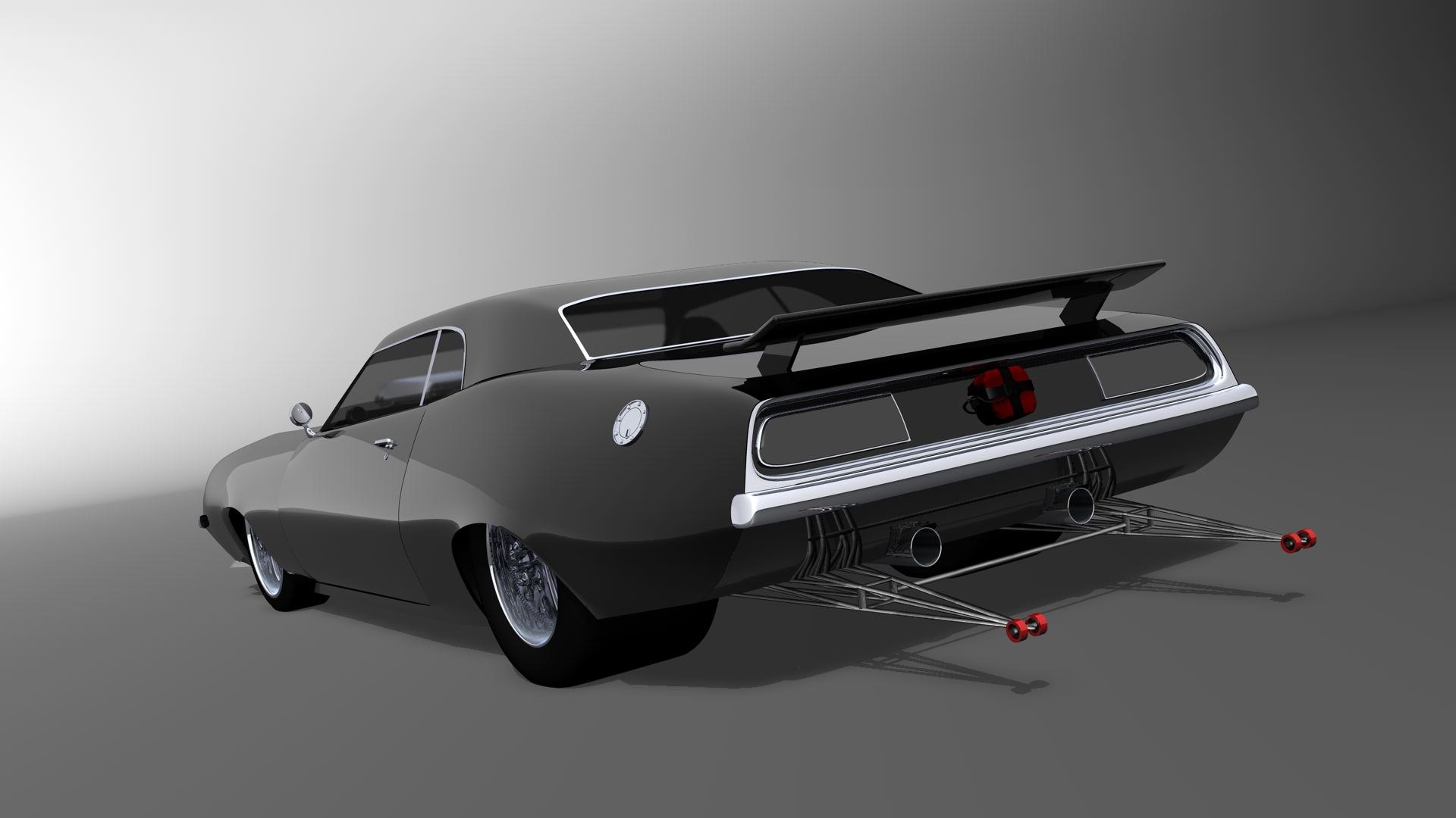 Classic Drag Car 3d Model