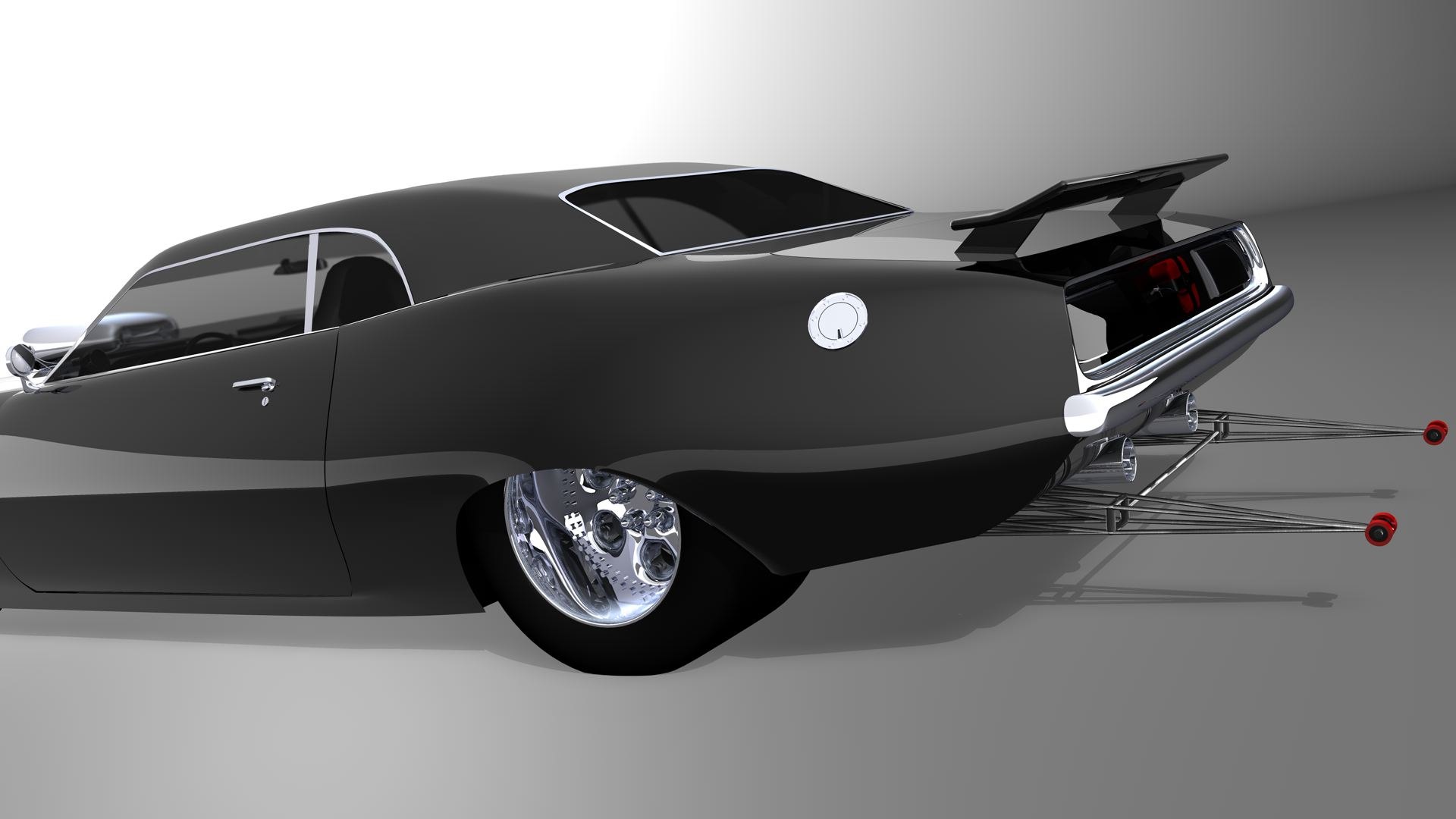 Classic Drag Car 3d Model