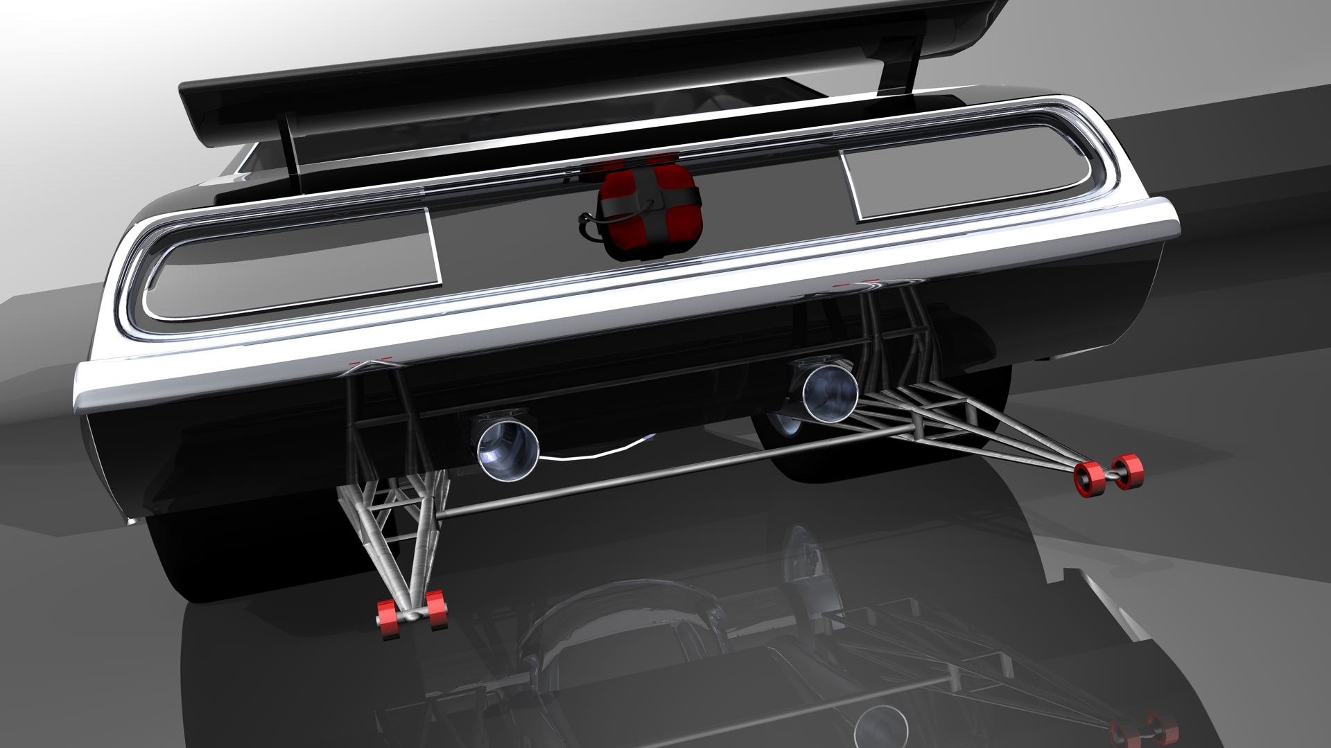 Classic Drag Car 3d Model