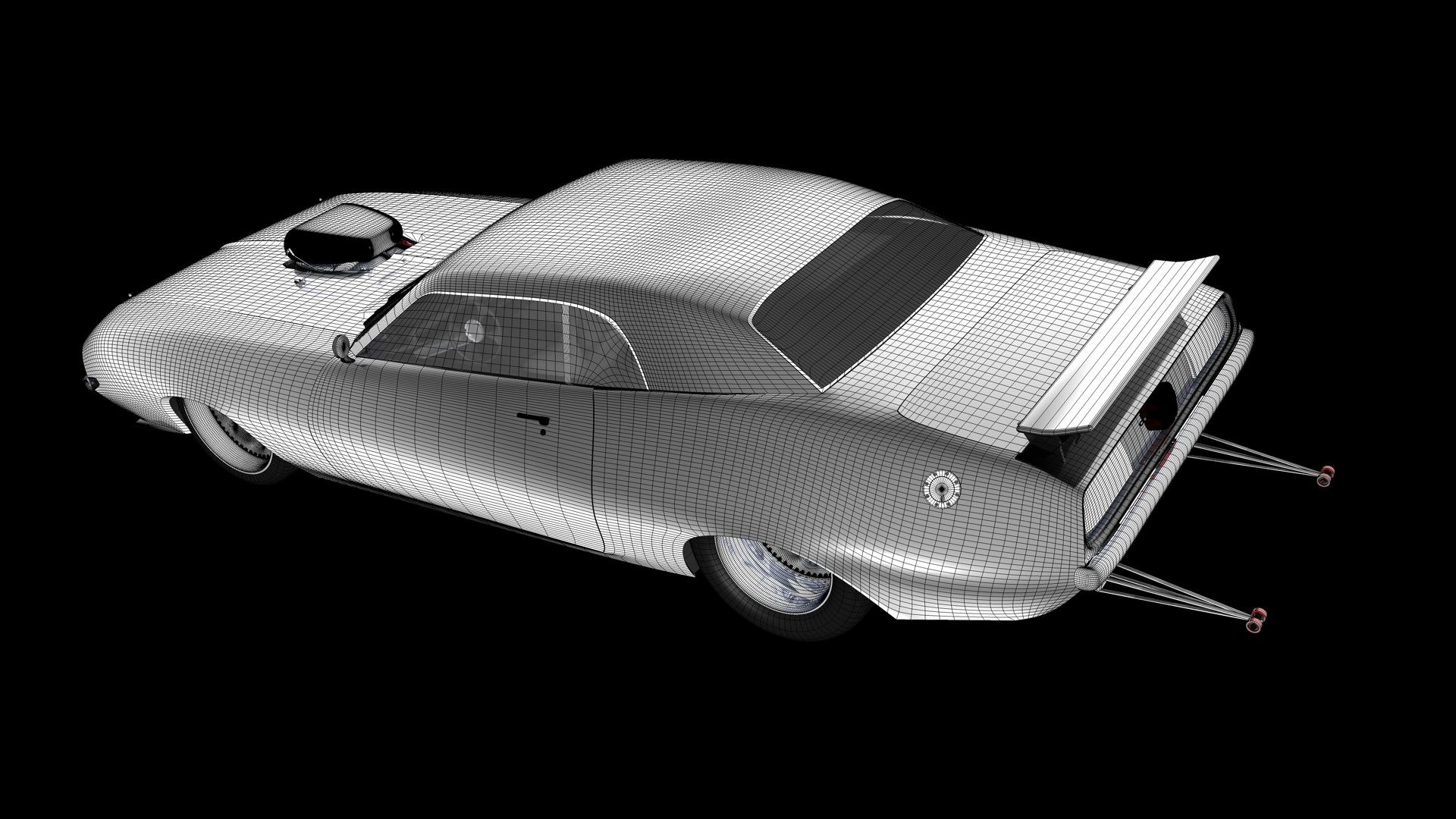 Classic Drag Car 3d Model