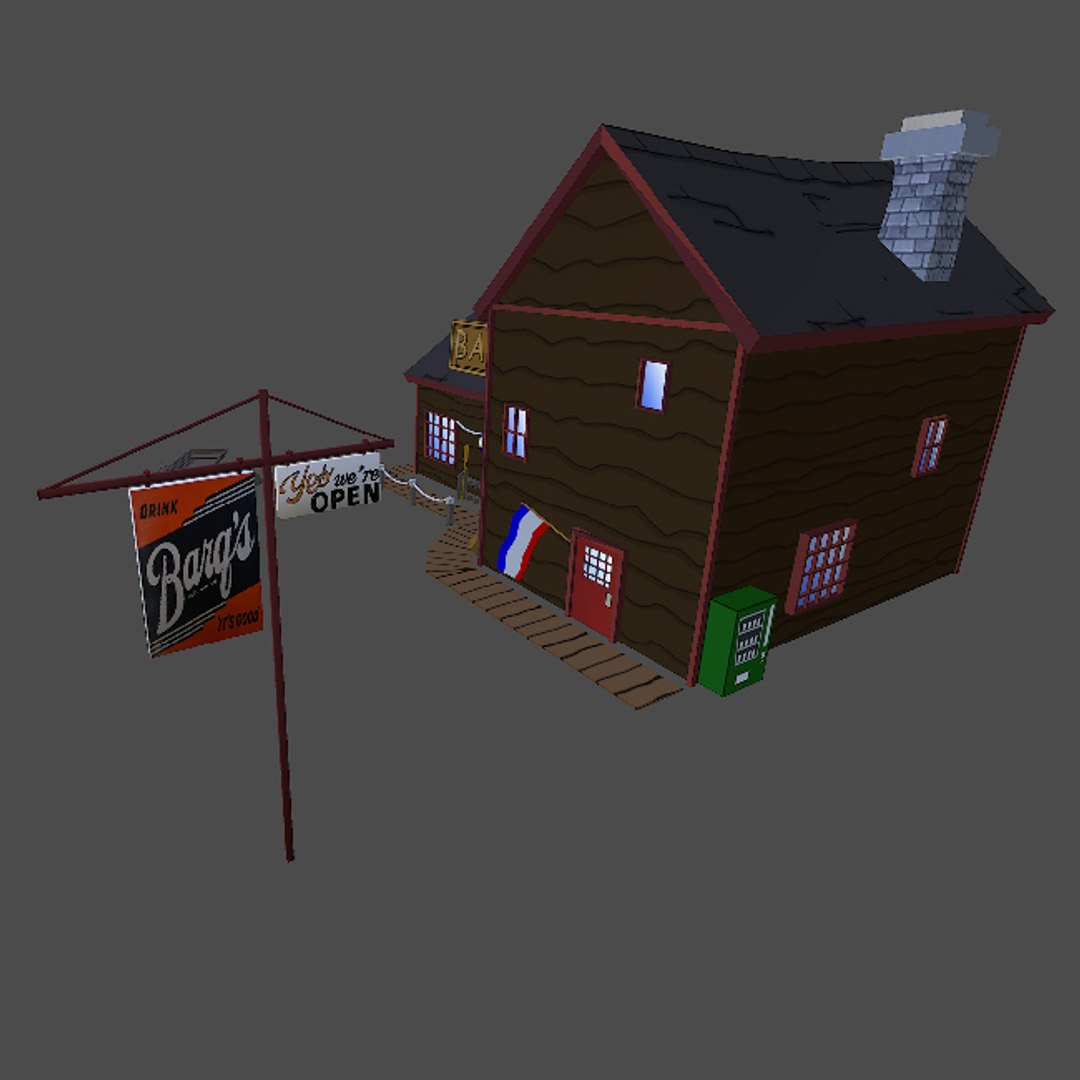 3d Model Building Bait Store